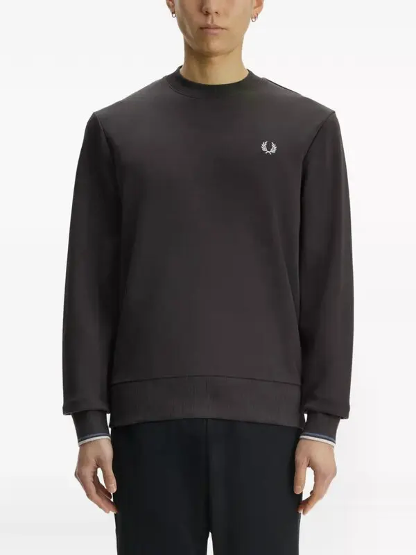 Fred Perry Embroidered Logo Tipped-cuff Sweatshirt