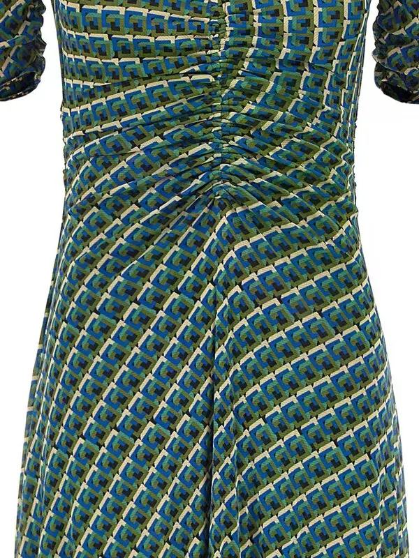 Diane Von Furstenberg Koren Reversible Geometric-print Midi Dress