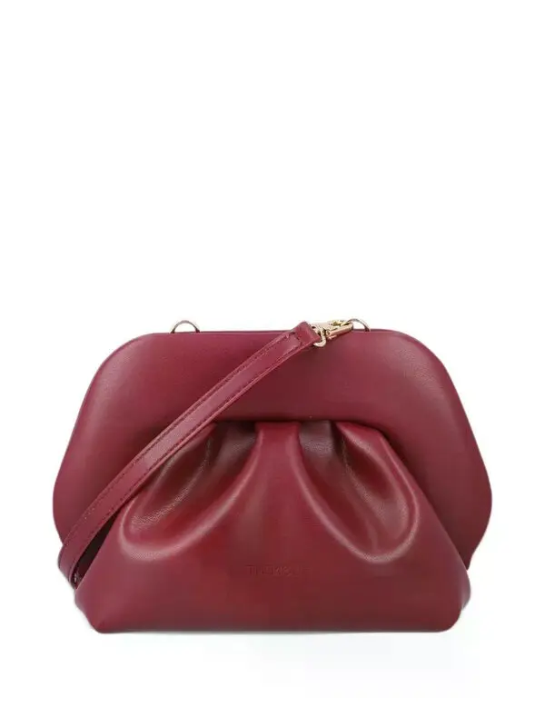 THEMOIRE Small Bios Ruched Clutch Bag - Red