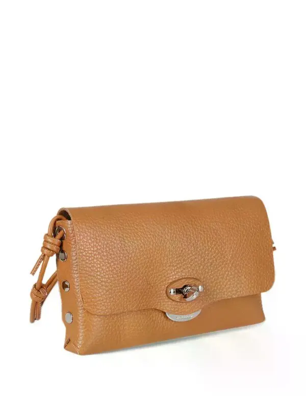 ZANELLATO Grain-leather Twist-lock Clutch Bag - Brown