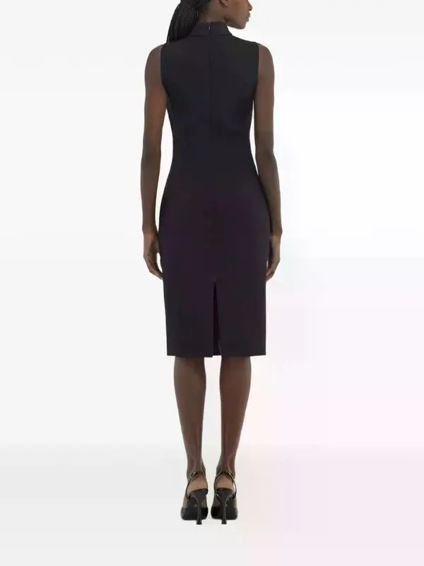 Roberto Cavalli High-neck Sleeveless Fitted Midi Dress