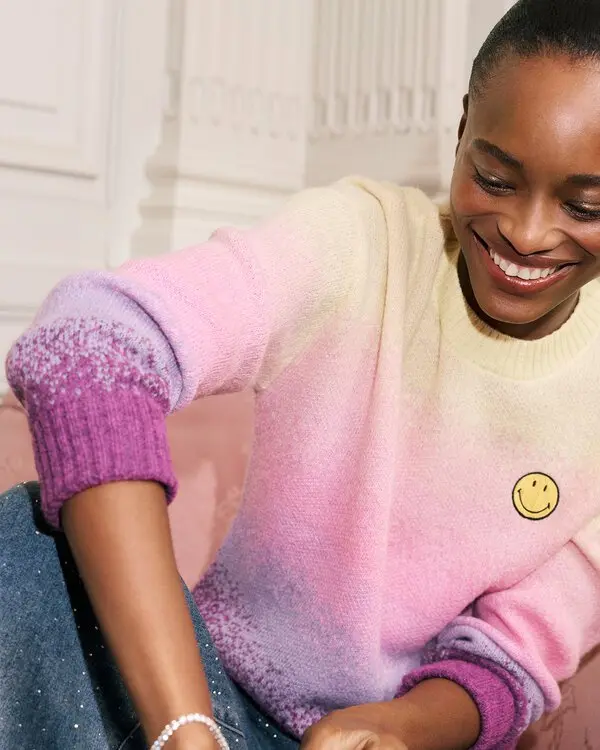 Aqua Ombre Smiley Sweater Exclusive