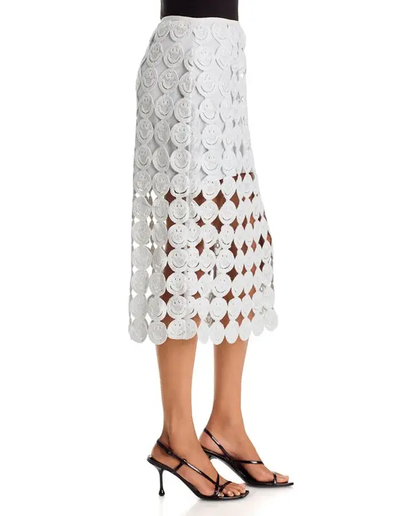Aqua Smiley Crocheted Midi Skirt Exclusive