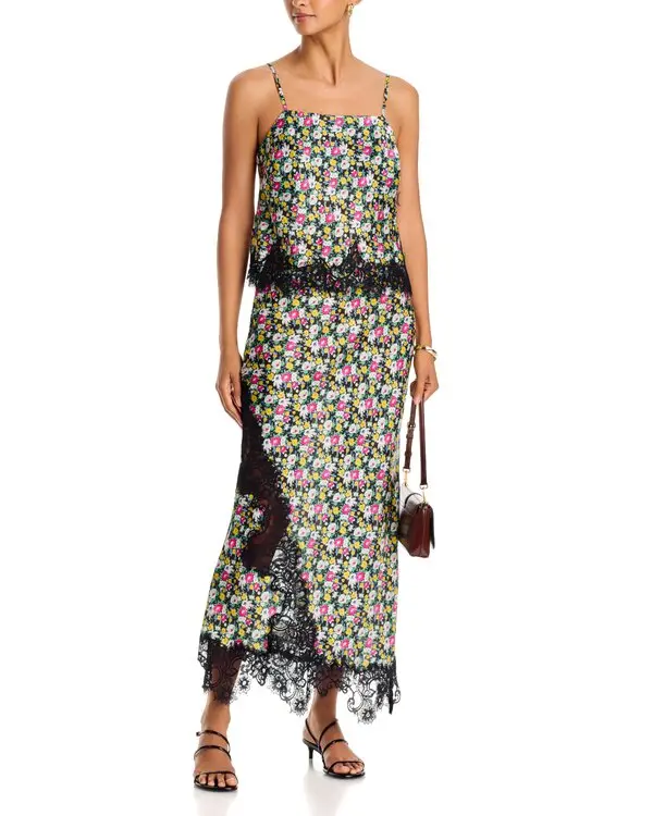 Aqua Lace Inset Midi Skirt Exclusive