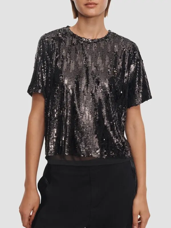 Rag & Bone Cher Sequin Short-sleeve Shirt