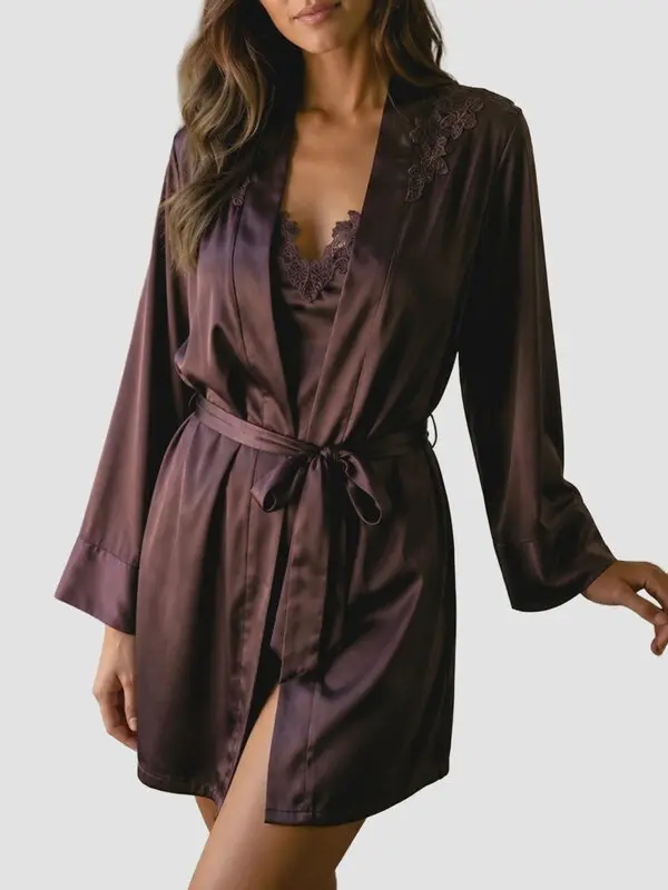 In Bloom Maddie Statin Wrap Mini Robe