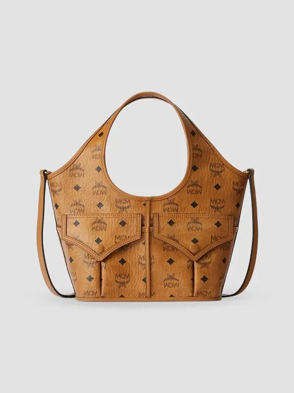 Mcm Leni Small Shopper Bag - Cognac