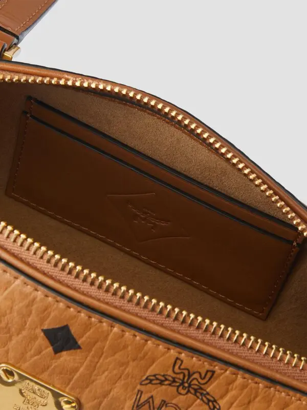 Mcm Aren Small East West Shoulder Bag - Cognac