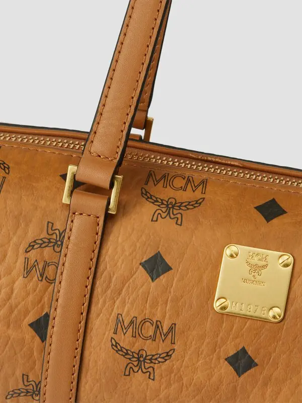 Mcm Aren Small East West Shoulder Bag - Cognac