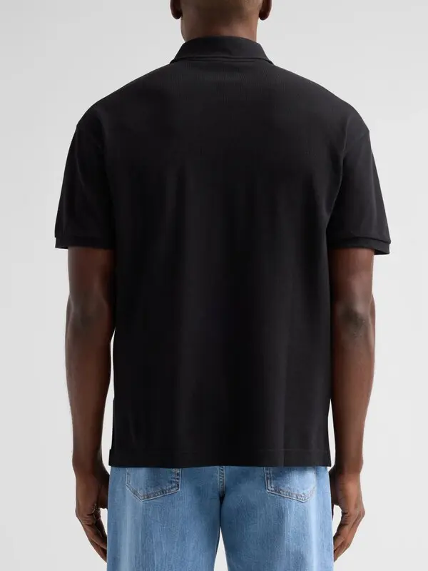 Palm Angels Logo Spray Cotton Polo Shirt