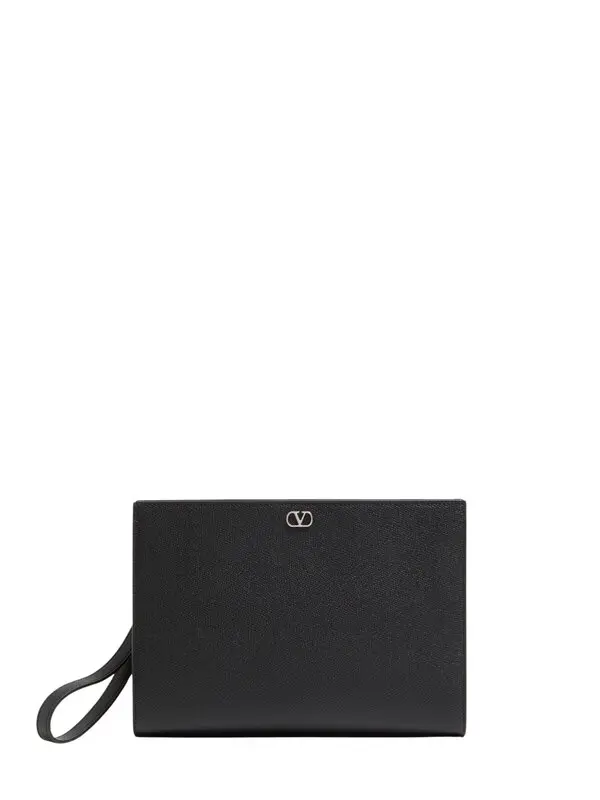 Valentino Garavani Vlogo Signature Leather Pouch