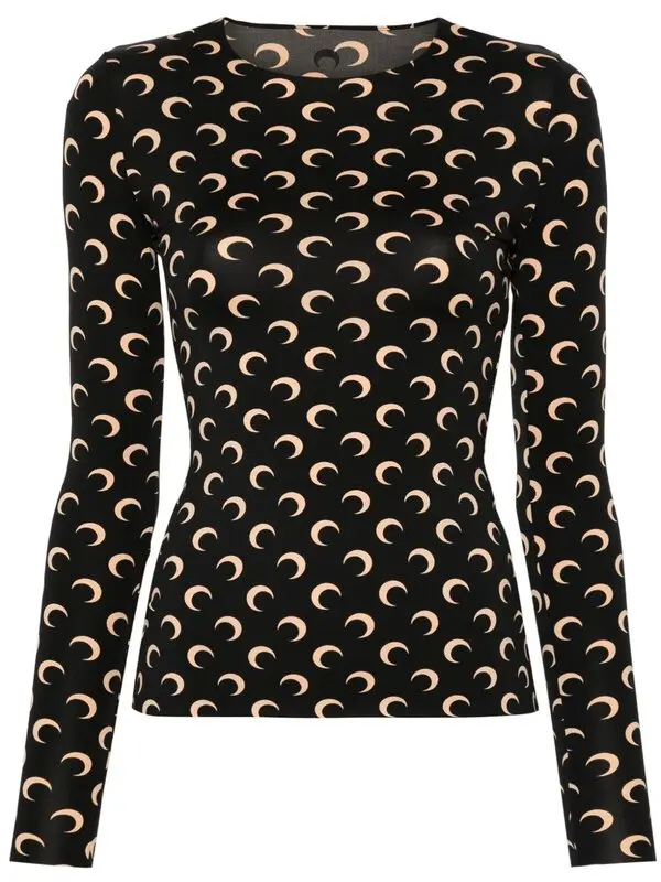 MARINE SERRE Moon Print Top - Black
