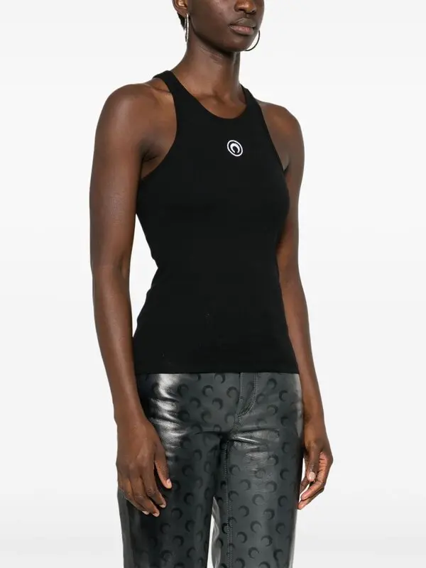 MARINE SERRE Logo Cotton Tank Top
