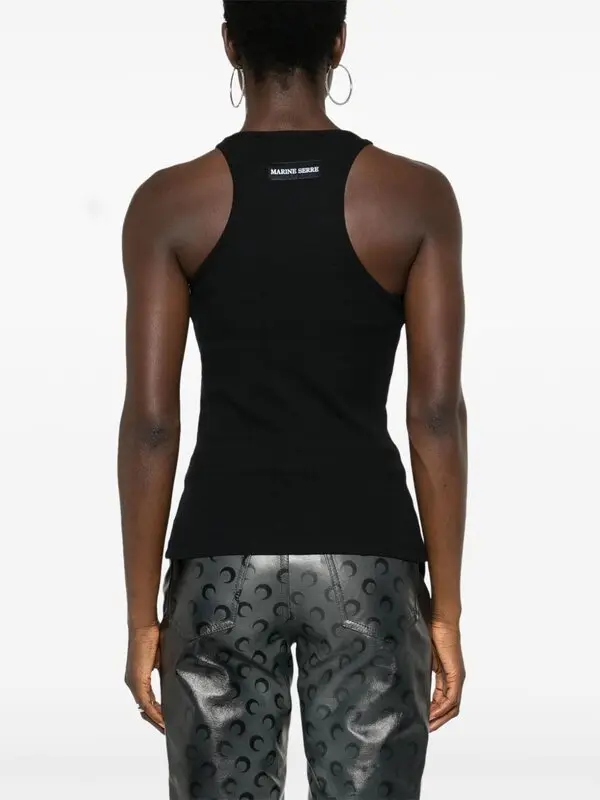 MARINE SERRE Logo Cotton Tank Top