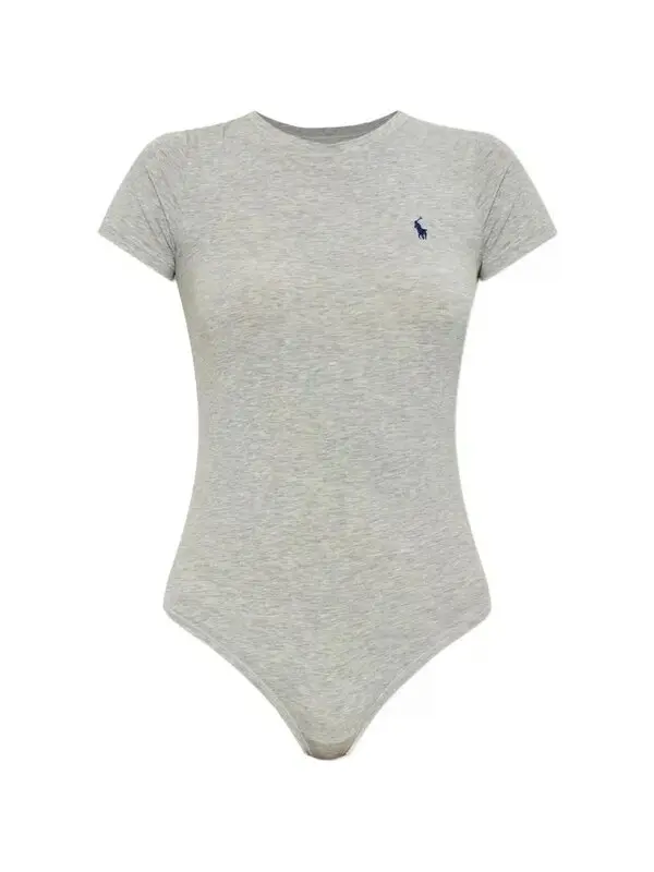 Polo Ralph Lauren Logo-embroidered Short-sleeve Bodysuit - Grey