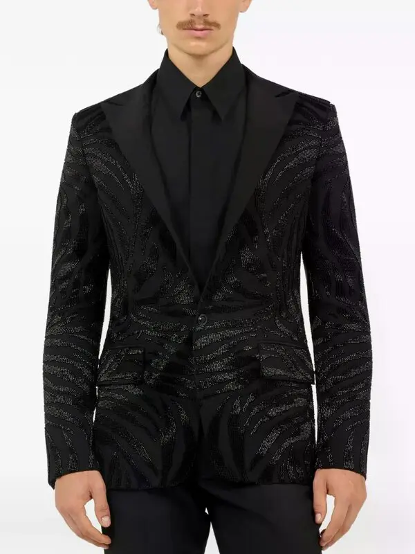 Roberto Cavalli Zebra-embroidery Slim-fit Dinner Jacket