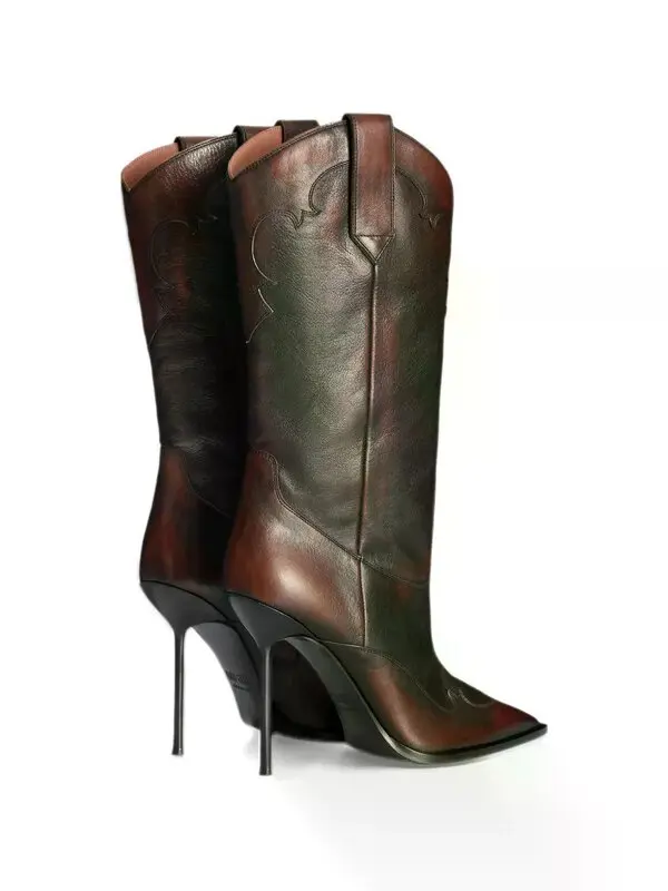 Paris Texas Lidia Heeled Leather Cowboy Boots