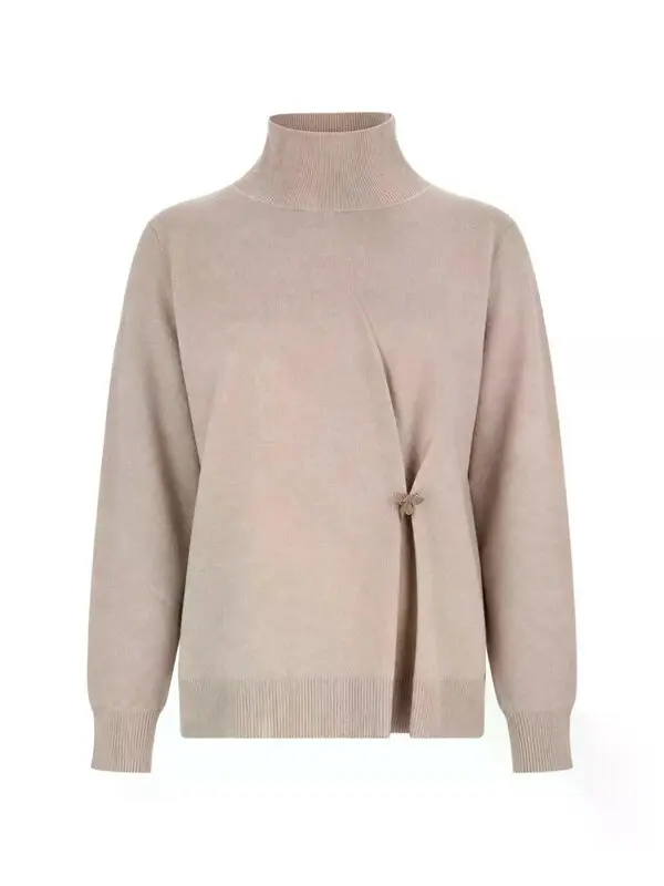 Fabiana Filippi Platinum Turtleneck Wrap-front Sweater - Neutrals