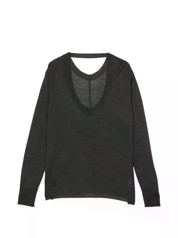 SYSTEM Scoop-neck Long-sleeve Jumper