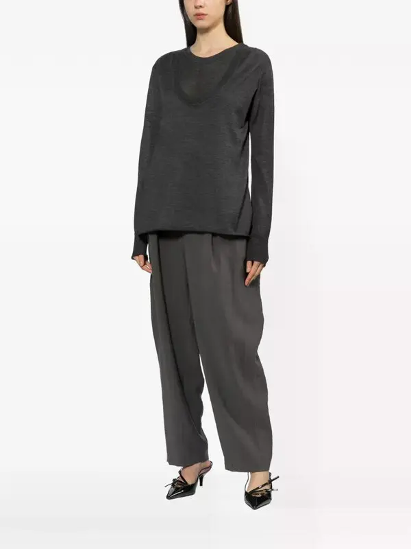 SYSTEM Scoop-neck Long-sleeve Jumper