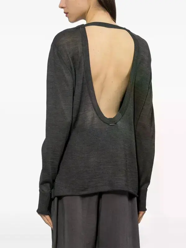 SYSTEM Scoop-neck Long-sleeve Jumper