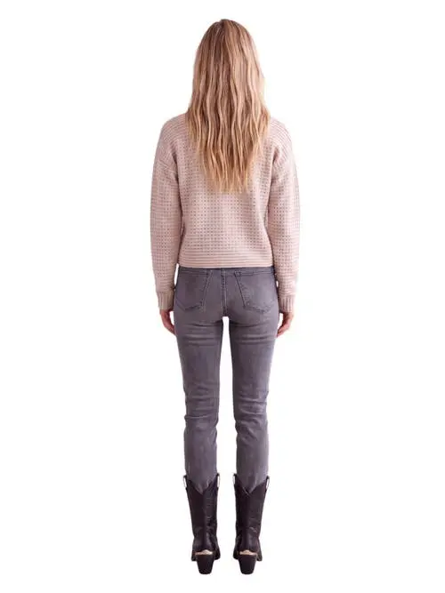BRODIE CASHMERE Ottoman Open Stitch Polo Cardigen