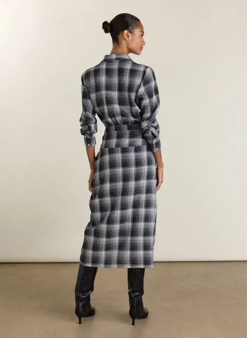 Baukjen Collared Tie-waist Midi Dress