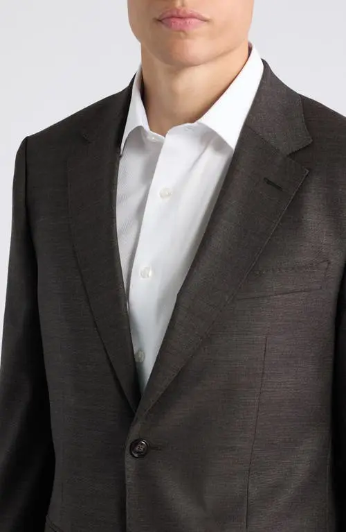 BOSS Huge Virgin Wool Suit Jacket - Medium Brown