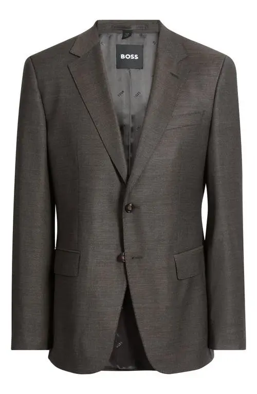 BOSS Huge Virgin Wool Suit Jacket - Medium Brown