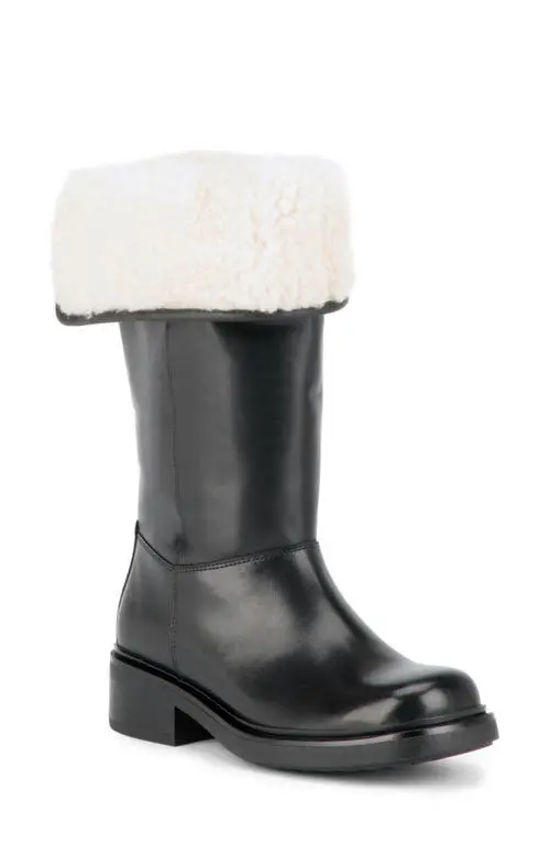 VAGABOND SHOEMAKERS Karlie Faux Fur Lined Leather Boot - Black