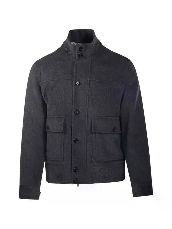 LARDINI Button-fastening High-neck Blazer