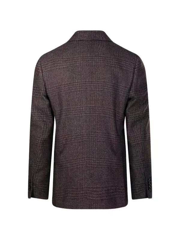 LARDINI Check-pattern Notched-lapel Blazer