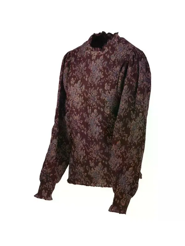 Antik Batik Floral-print Smocked Blouse