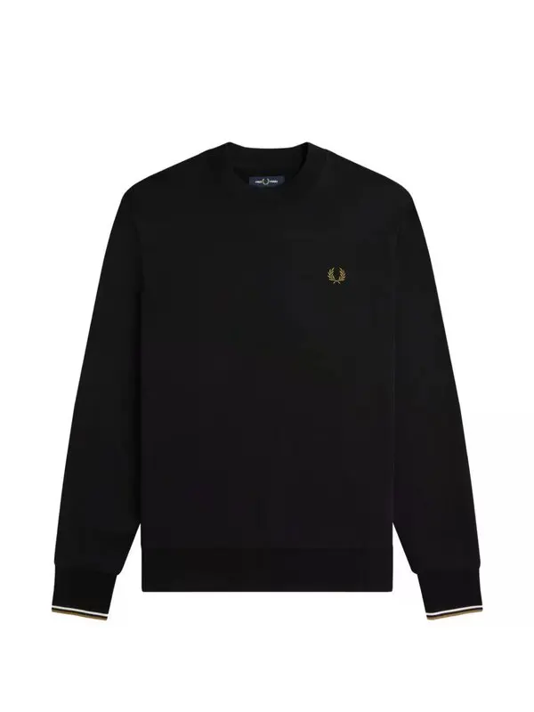 Fred Perry Laurel Wreath-embroidered Tipped-cuff Sweater