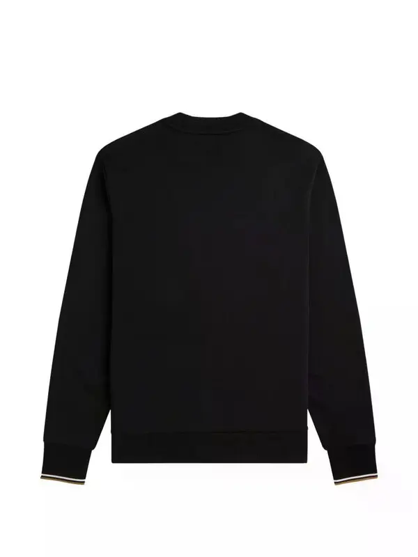 Fred Perry Laurel Wreath-embroidered Tipped-cuff Sweater