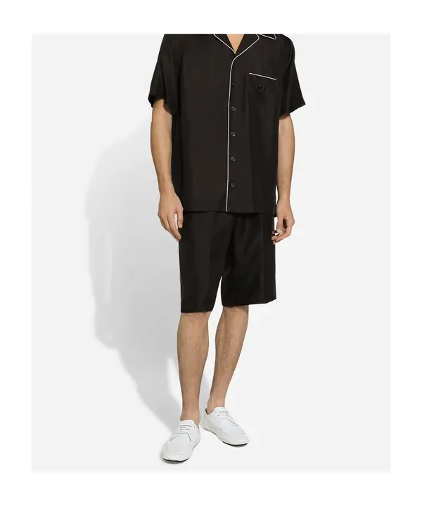 Dolce & Gabbana Embroidered Silk Jogging Shorts
