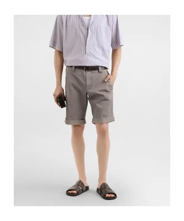 Dolce & Gabbana Cuffed Topstitched Chino Shorts