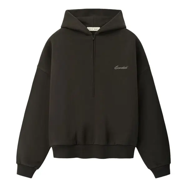 Fear Of God Signature Lounge Half Zip Hoodie - Ink Black