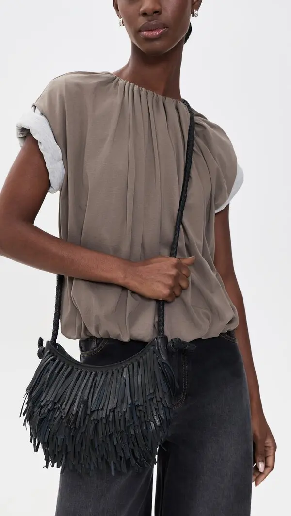 Dragon Diffusion Fringe Sling Crossbody Bag