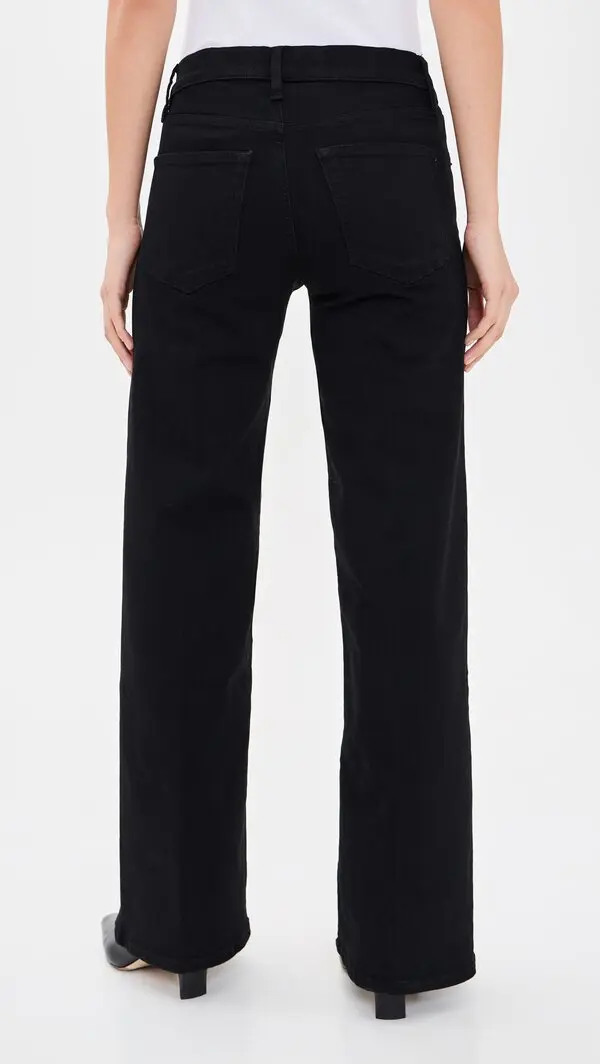 FRAME Low Rise Le Slim Palazzo Jeans - Black