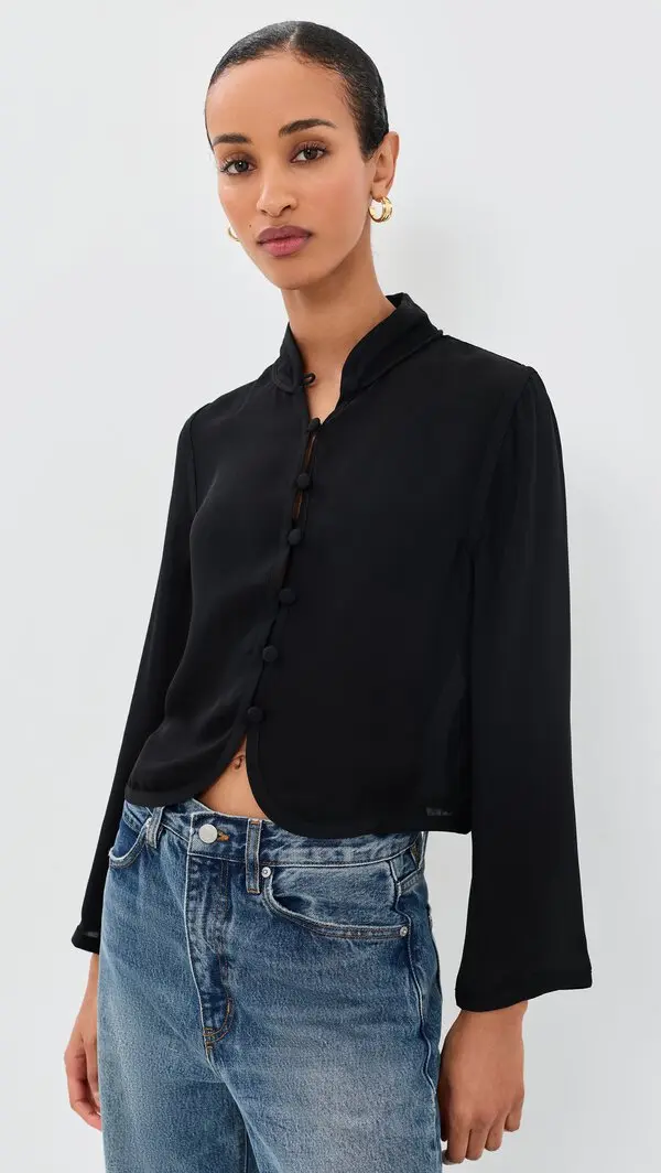 FRAME The Silk Salon Top