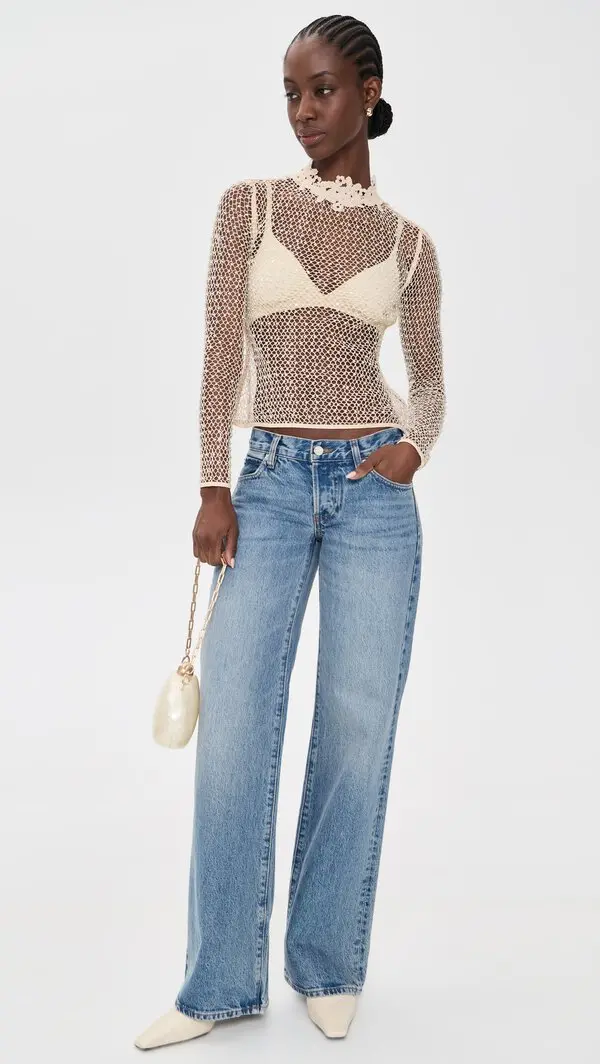 FRAME The Mesh Glimmer Top