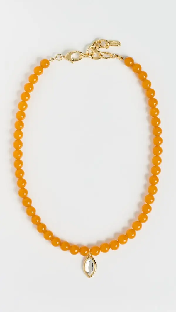 LOGAN TAY Beaded Bezel Necklace