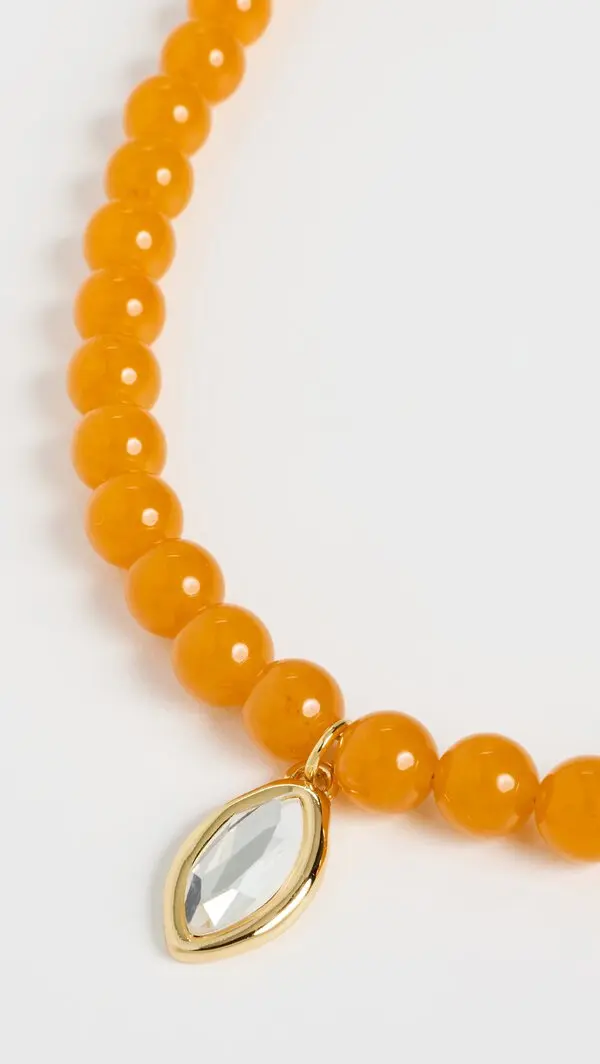 LOGAN TAY Beaded Bezel Necklace