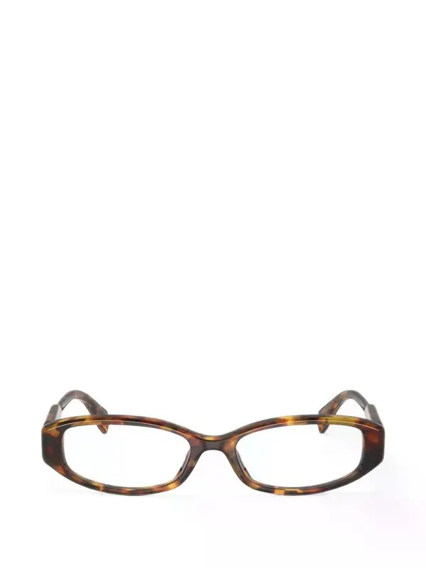Miu Miu Tortoiseshell-effect Oval-frame Glasses