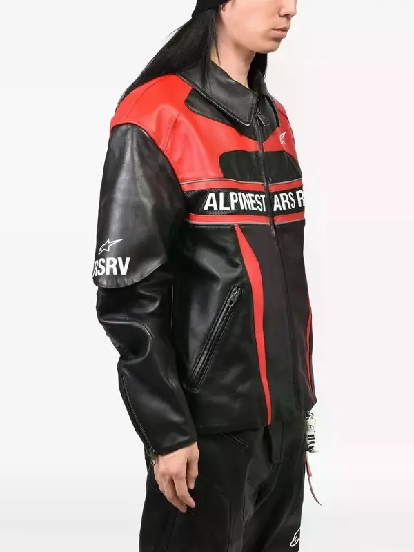 ALPINESTARS Rsrv Logo-print Leather Biker Jacket