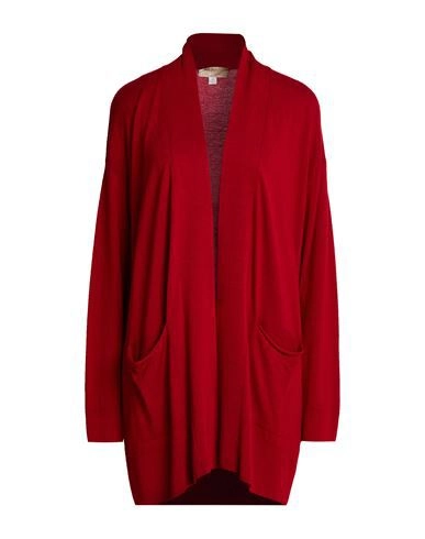 120% Lino Cardigan Size Merino Wool - Red
