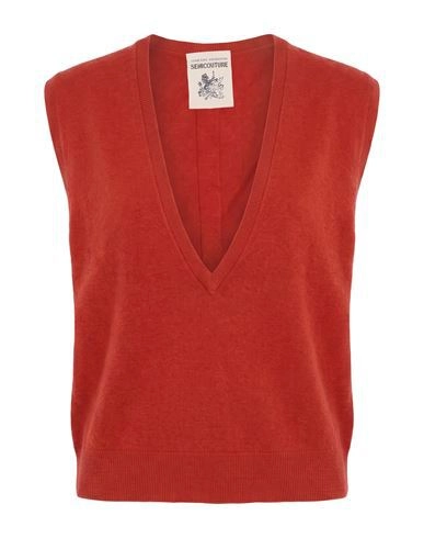 SEMICOUTURE Sweater Rust Size Virgin Wool, Cashmere