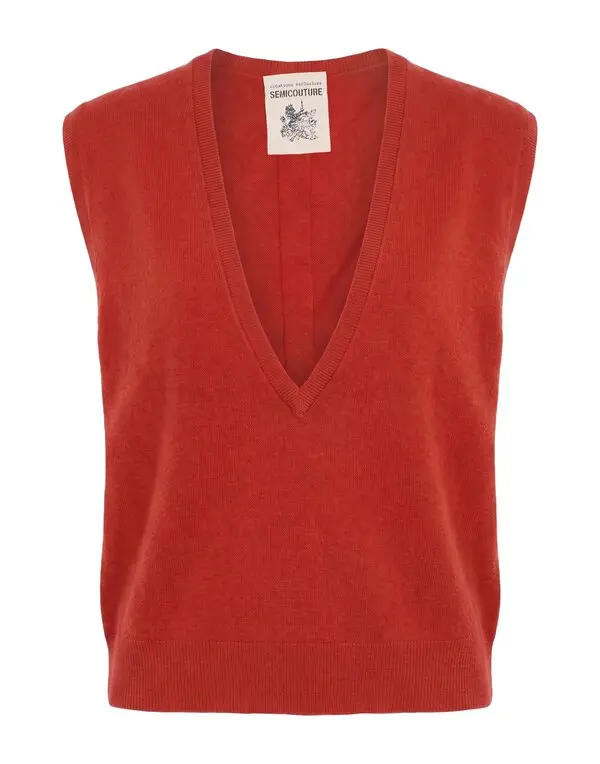 SEMICOUTURE Sweater Rust Size Virgin Wool, Cashmere