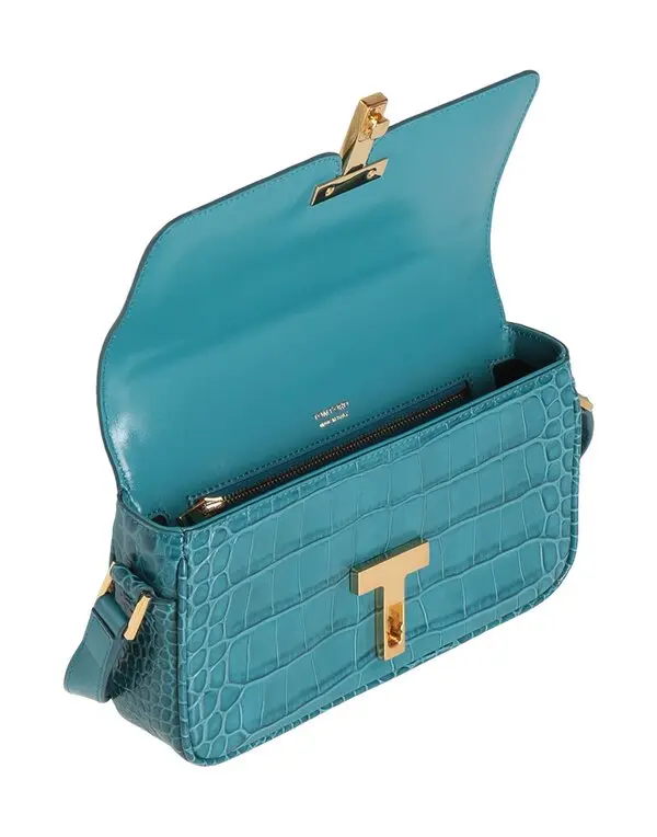 TOM FORD Shoulder Bag Deep Teal Leather